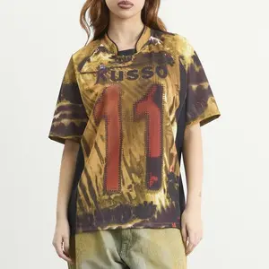 PAOLINA RUSSO Sport Loose Fit Shorts Sleeve Top - Mustard