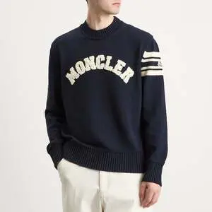 Moncler Logo Crew Neck Cotton Knitwear