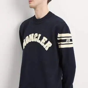 Moncler Logo Crew Neck Cotton Knitwear