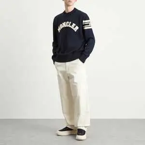 Moncler Logo Crew Neck Cotton Knitwear