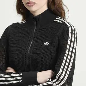 Adidas Crochet Track Top - Black
