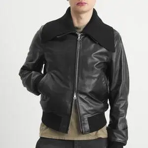 Our Legacy Pharos Leather Bomber Jacket - Black