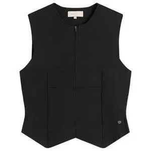 STEL Zip Up Power Knit Vest - Black