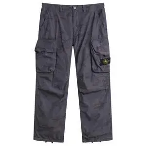 Stone Island Faded Camo Ripstop-tc Cargo Trousers - Blue Grey