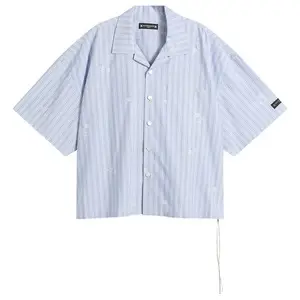 MASTERMIND WORLD Loose Fit Multi Stripe Shirt - Light Blue