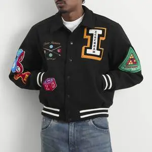 ICECREAM Trick Shot Collared Varsity Jacket
