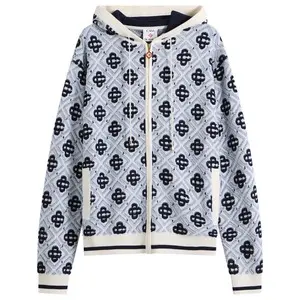 Casablanca Monogram Zip Up Hoodie - Navy