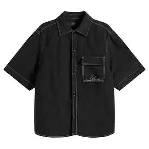 Amiri Script Linen Shirt - Black