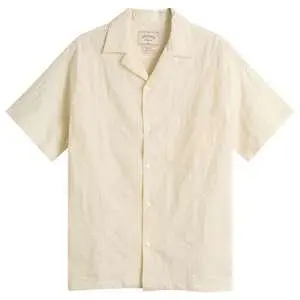 Portuguese Flannel Duke Embroidered Vacation Shirt - Ecru