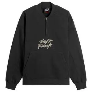 PLEASURES Primetime Quarter Zip Sweatshirt - Black