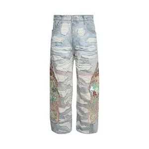 WHO DECIDES WAR Side Embroidery Denim - Multicolor