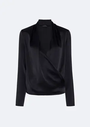 Lapointe Satin Wrap Top