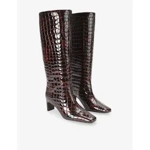 Steve Madden Jendi Heeled Patent-leather Knee-high Boots