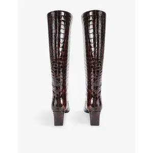 Steve Madden Jendi Heeled Patent-leather Knee-high Boots