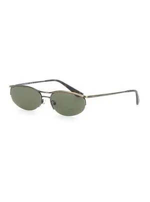 Emporio Armani Oval Sunglasses With Slim Temples And Logo Lettering - Metallic
