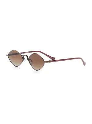 Emporio Armani S Diamond-shaped Sunglasses With Logo Temple Lettering In Metal - Red