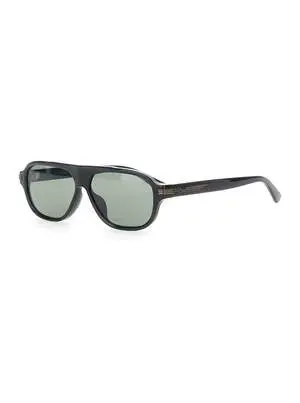 Emporio Armani Oval-lens Acetate Sunglasses With Temple Logo - Black