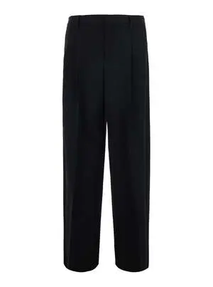 Emporio Armani S Wool And Elastane Regular-fit Trousers With Zip And Button - Black