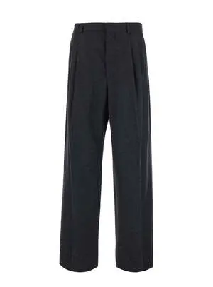 Emporio Armani Essential Fit Wool-blend Trousers - Grey