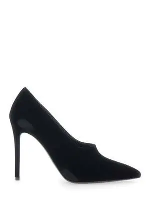 Emporio Armani Velvet Pumps With Pointed Toe And High Stiletto Heel