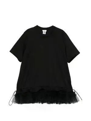 Noir Kei Ninomiya Tulle-hem T-shirt - Black