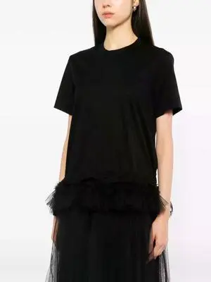 Noir Kei Ninomiya Tulle-hem T-shirt