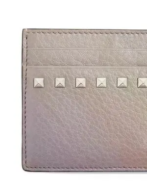 Valentino Garavani Rockstud Cardholder In Grainy Calfskin