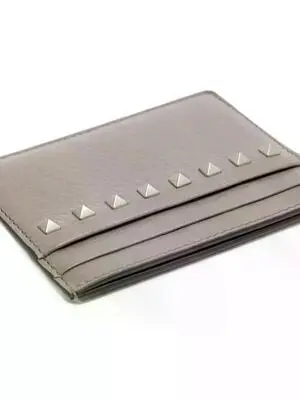Valentino Garavani Rockstud Cardholder In Grainy Calfskin