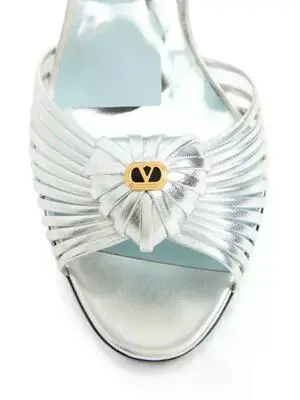 Valentino Garavani Coeur Royal Sandals In Laminated Nappa Leather 85mm