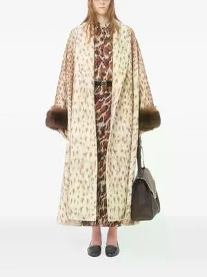 Valentino Garavani Silk Shirt With Animalier Print - Brown