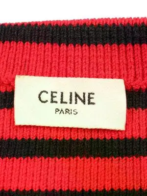 Celine 2010s Striped Shoulder-zip Sweater - Red