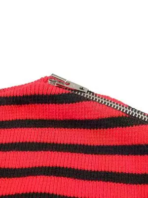Celine 2010s Striped Shoulder-zip Sweater
