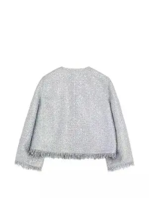 Valentino Garavani Vlogo Signature Fringed Jacket - Silver
