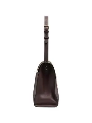 Valentino Garavani Rockstud Maxxing Large Shoulder Bag In Smooth Calfskin - Brown