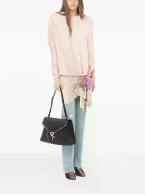 Valentino Garavani Rockstud Maxxing Medium Shoulder Bag In Smooth Calfskin - Black