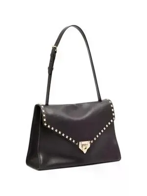Valentino Garavani Rockstud Maxxing Medium Shoulder Bag In Smooth Calfskin - Black