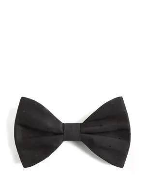 Valentino Garavani Cotton Bow Tie - Black