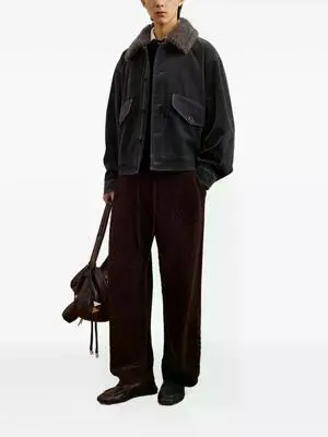 CROQUIS Shearling-collar Denim Jacket - Blue