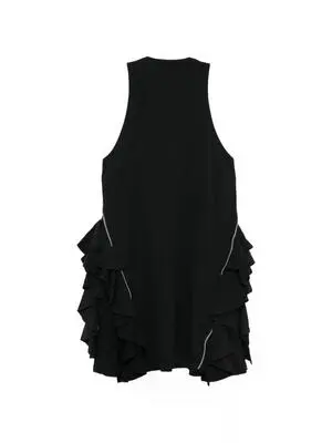 Comme Des Garçons Frilled Zipped Midi Dress