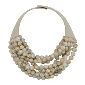 Fairchild Baldwin Neutrals Bella Marble Stone Mineral Necklace - Grey