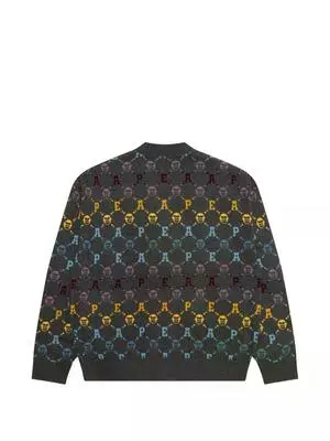 AAPE BY *A BATHING APE Logo-pattern V-neck Cardigan - Neutrals
