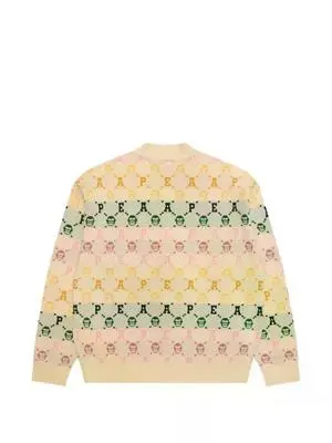 AAPE BY *A BATHING APE Logo-pattern V-neck Cardigan - Neutrals