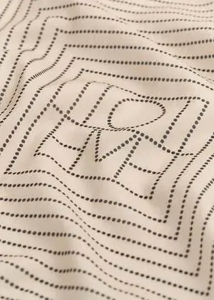 TOTEME Floral Signature Monogram Scarf Ivory/black