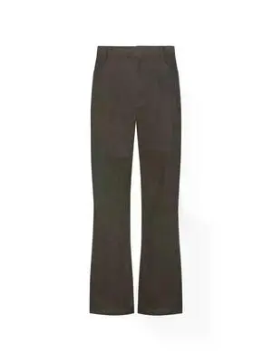 AMOMENTO Corduroy Straight-leg Trousers - Green