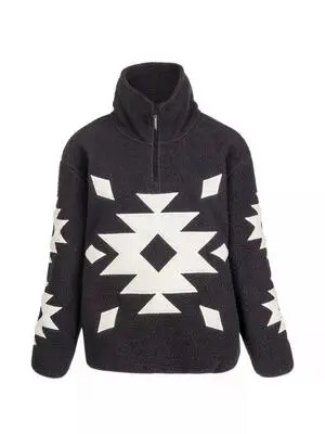 BRUNOTTI Charley Geometric-pattern Fleece Sweater - Black