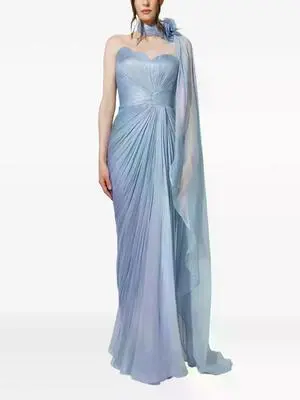 IRIS SERBAN Anette Draped Floral-detail Dress