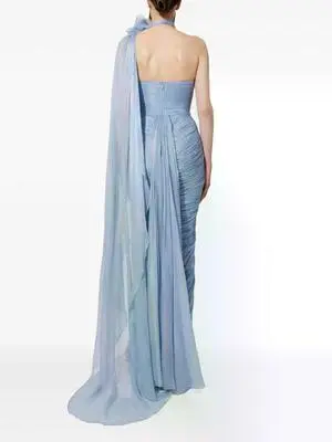 IRIS SERBAN Anette Draped Floral-detail Dress