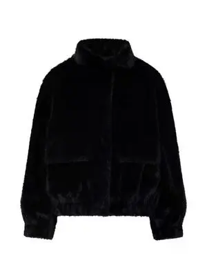 Liu Jo Faux-fur Funnel-neck Jacket - Black