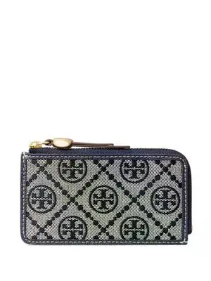 Tory Burch T Monogram Romy Zip Card Case - Blue