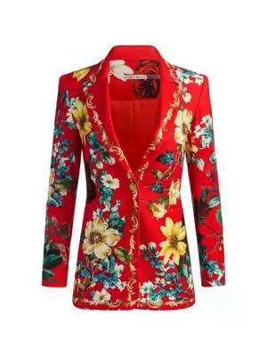 Alice + Olivia Breann Floral-print Blazer - Red